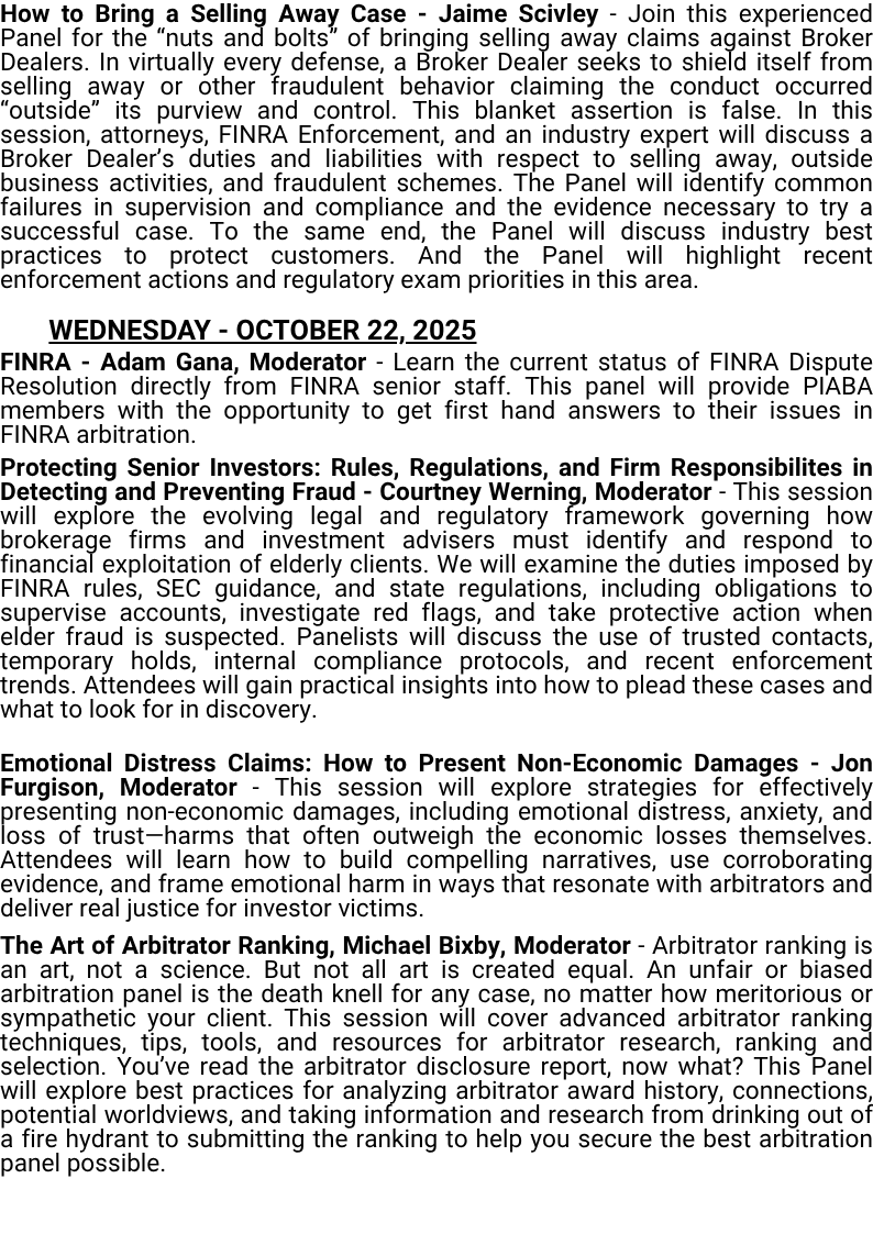 Meeting Agenda - PIABA