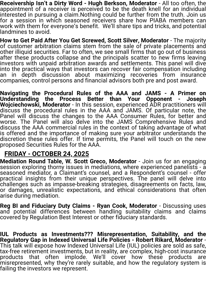 Meeting Agenda - PIABA