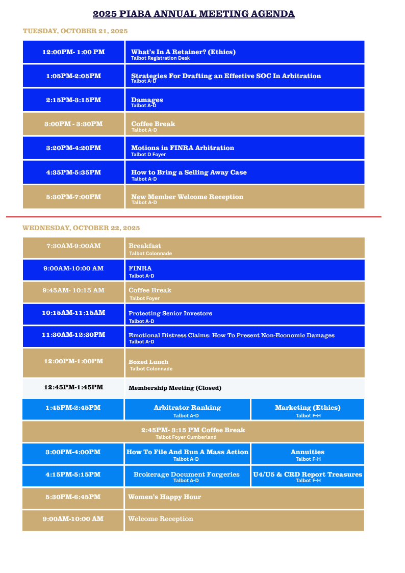 Meeting Agenda - PIABA